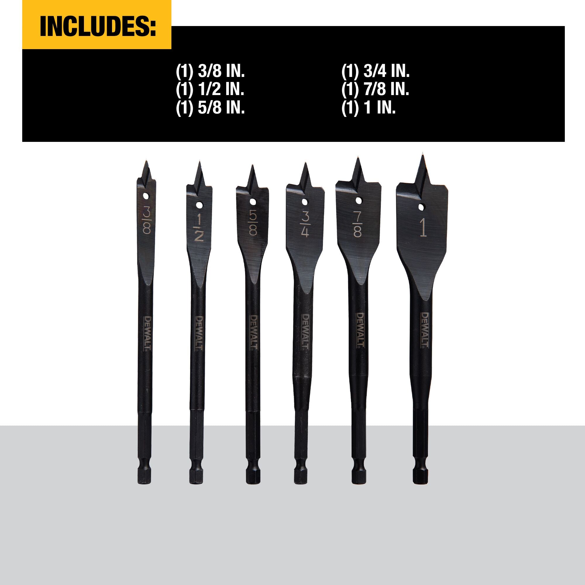 DEWALT 6-Piece Wood Boring Bit Set