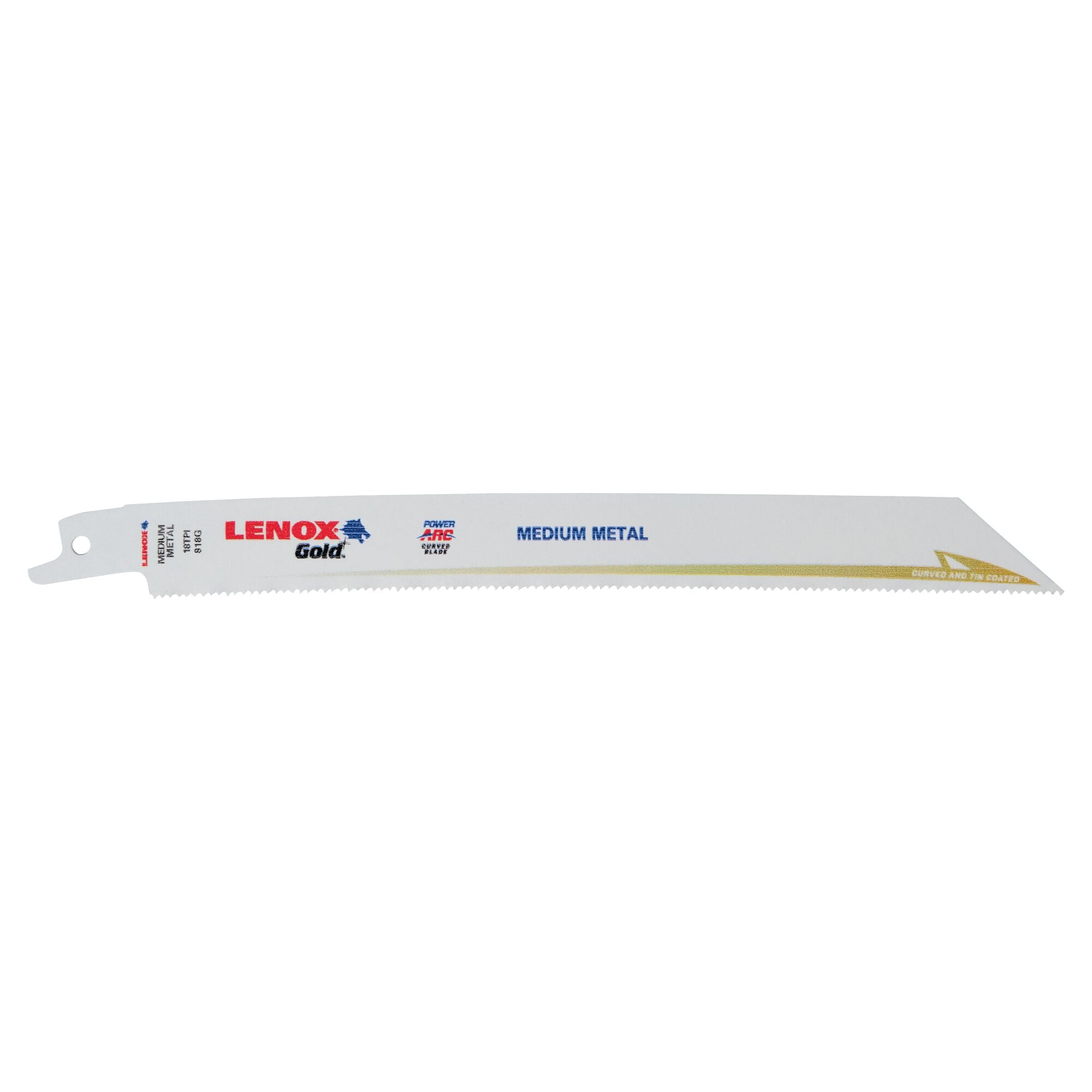 LENOX 18 Tpi Gold Power Arc Curved Metal Reciprocating Saw Blades (25