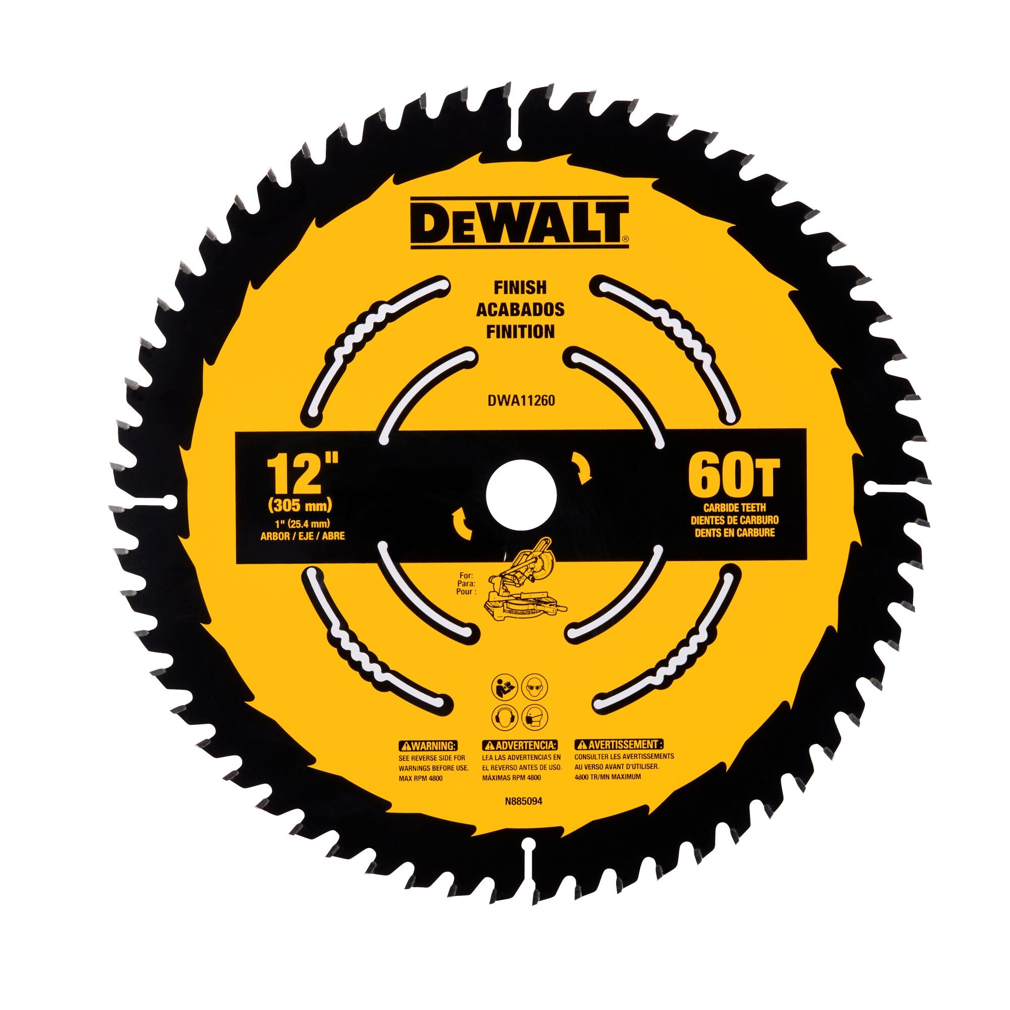 DEWALT 12 in. 60T Finish Saw Blade