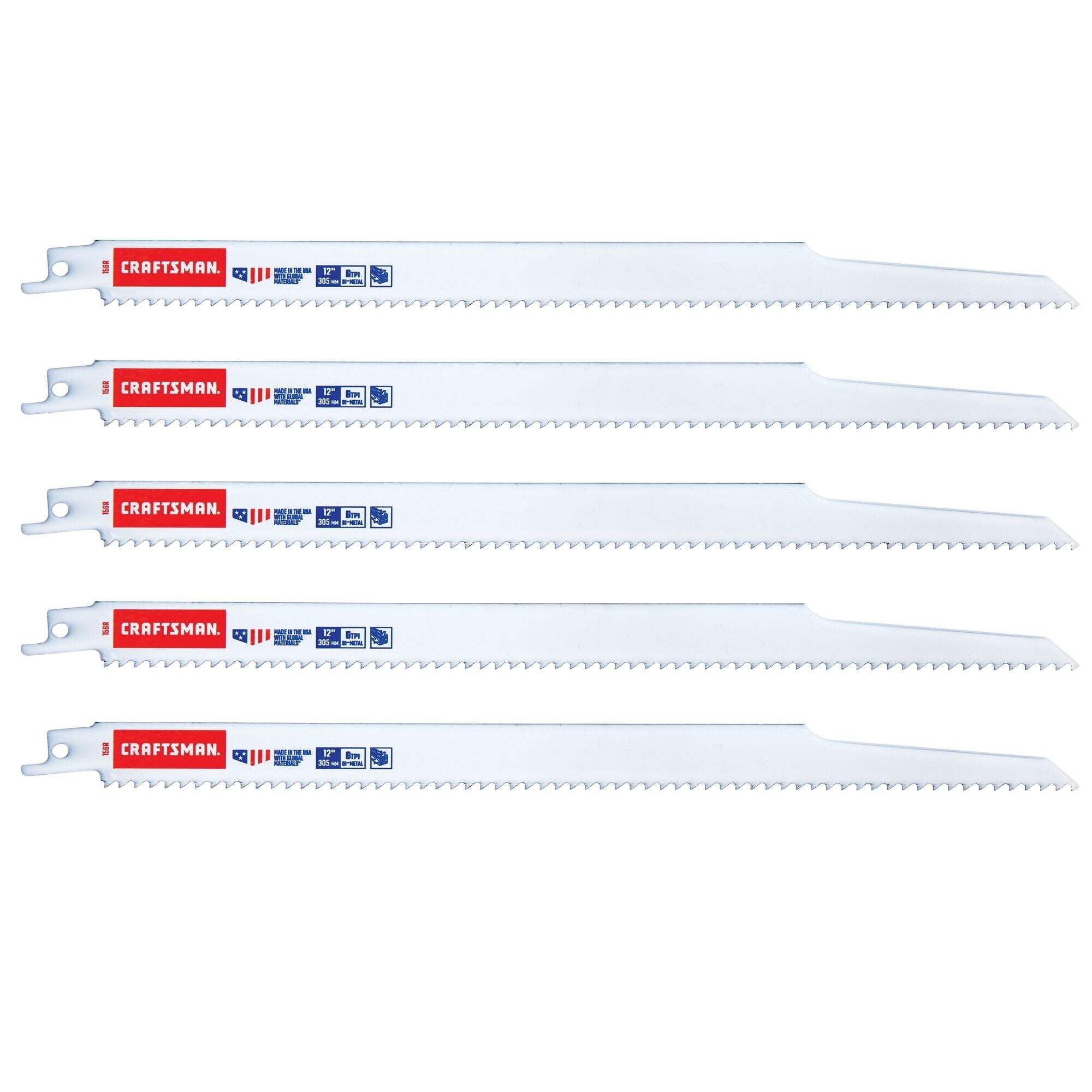 12-In. 6 Tpi Reciprocating Saw Blades (5 Pk.)