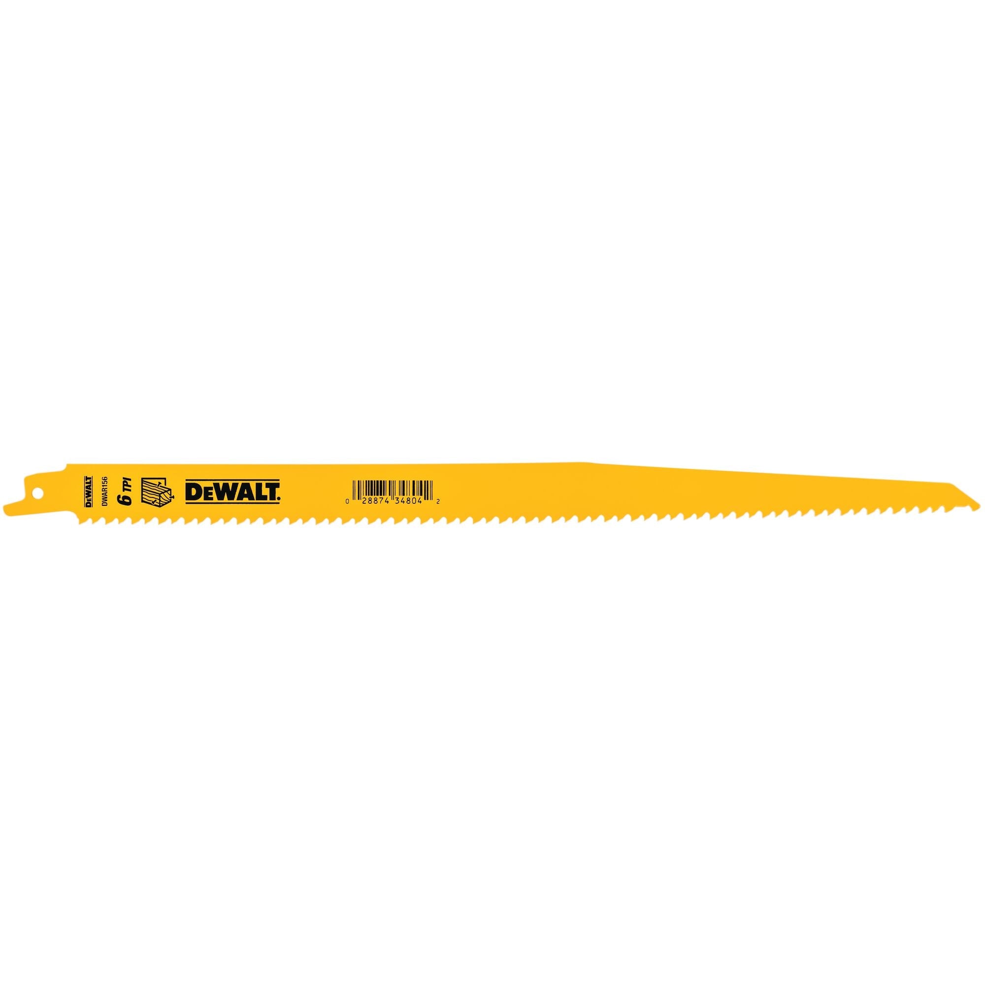 DEWALT Reciprocating Saw Blades, Bi-Metal, 12-Inch, 6 Tpi, 5-Pack